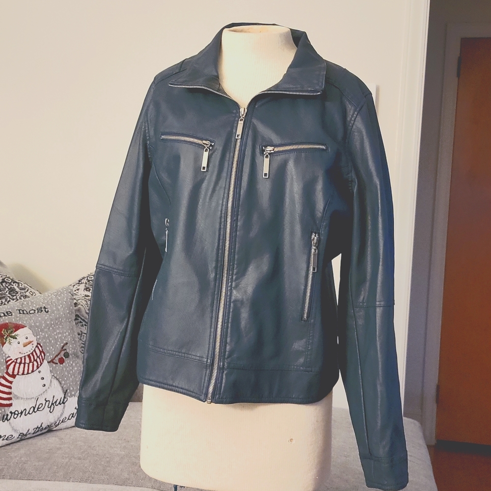 Ib Diffusion Faux Leather Jacket - Gem